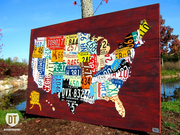 Design Turnpike Turns Old License Plates Into Cool US Maps! – Orta Blu